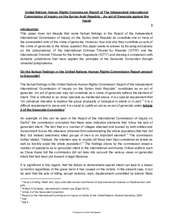 (PDF) An act of Genocide against the Yazidi: United Nations Human ...