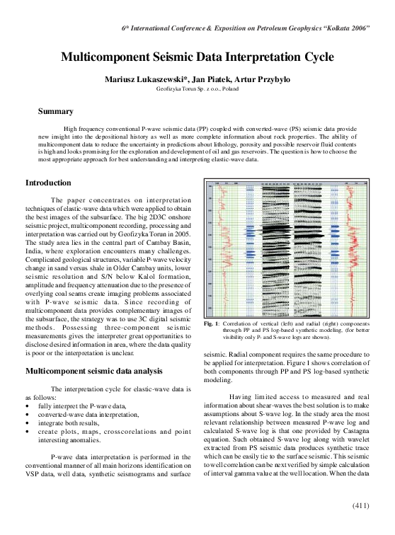 (PDF) Multicomponent Seismic Data Interpretation Cycle