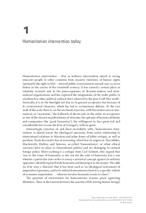 (PDF) Humanitarian intervention today