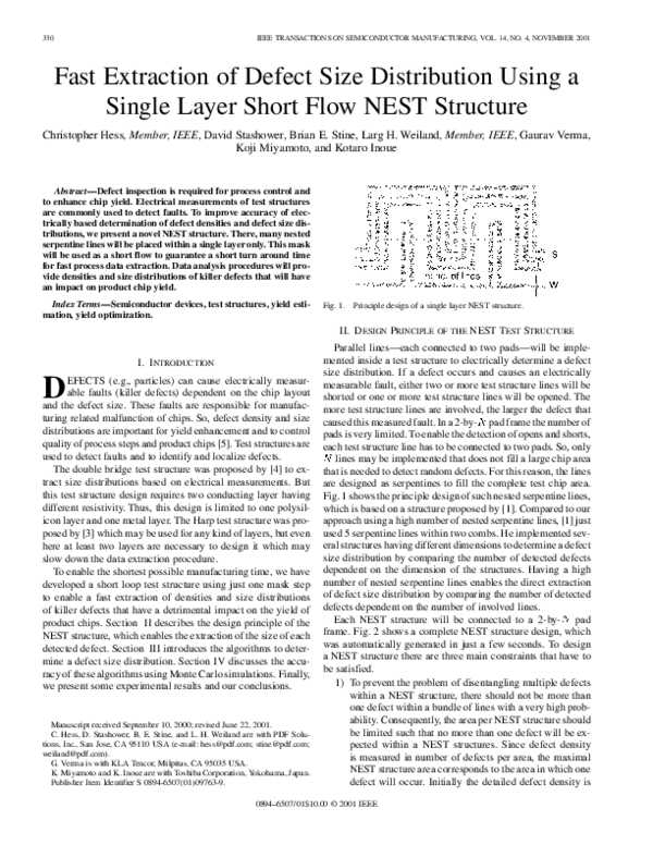 (PDF) Fast Defect Size Distribution with NEST Structure