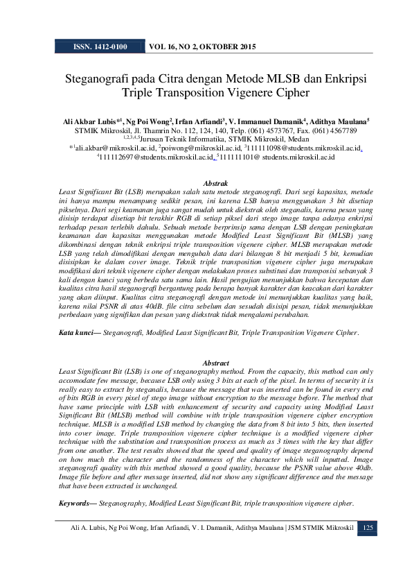 (PDF) Steganografi pada Citra dengan Metode MLSB dan Enkripsi Triple ...