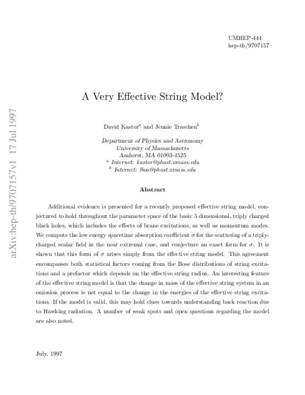 (PDF) Very effective string model?