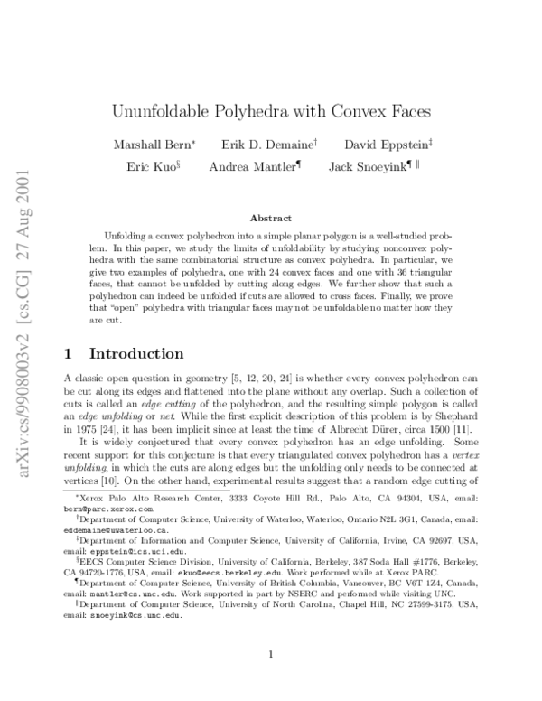 (PDF) Ununfoldable Polyhedra with Convex Faces