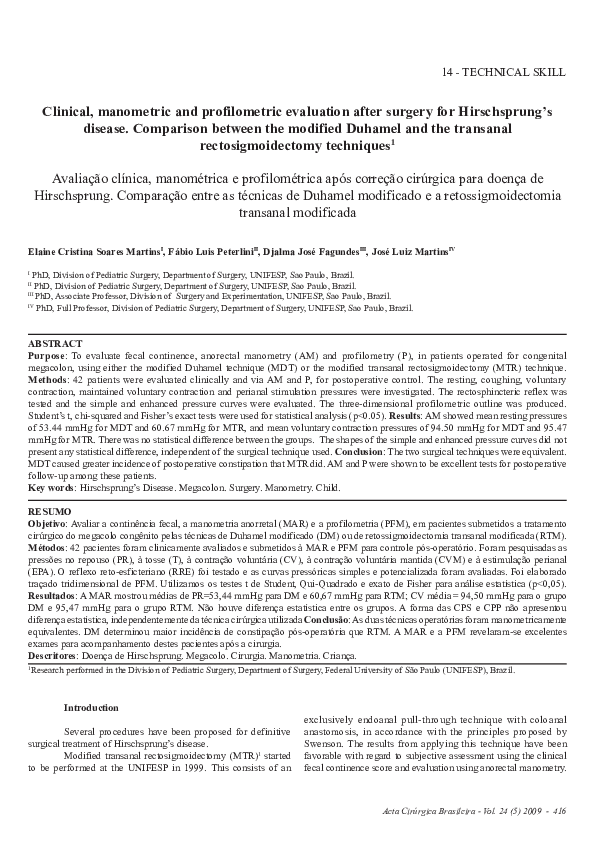 (PDF) Clinical, manometric and profilometric evaluation after surgery ...
