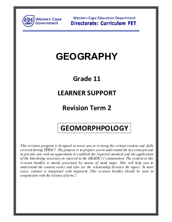 (PDF) Geography Grade 11 Revision Term 2