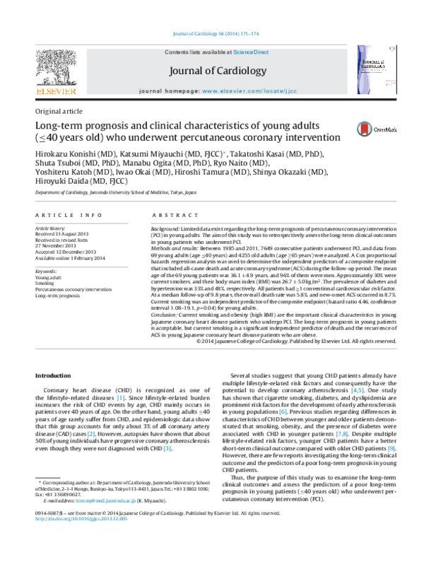 (PDF) Long-term prognosis and clinical characteristics of young adults ...