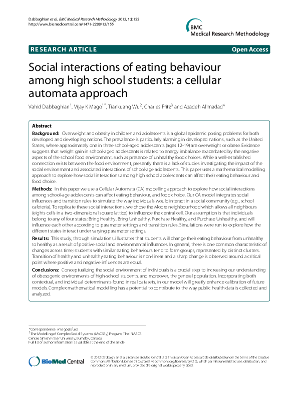 (PDF) Social interactions of eating behaviour among high school ...