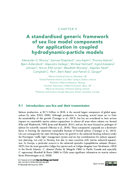 (PDF) A standardised generic framework of sea lice model components for ...
