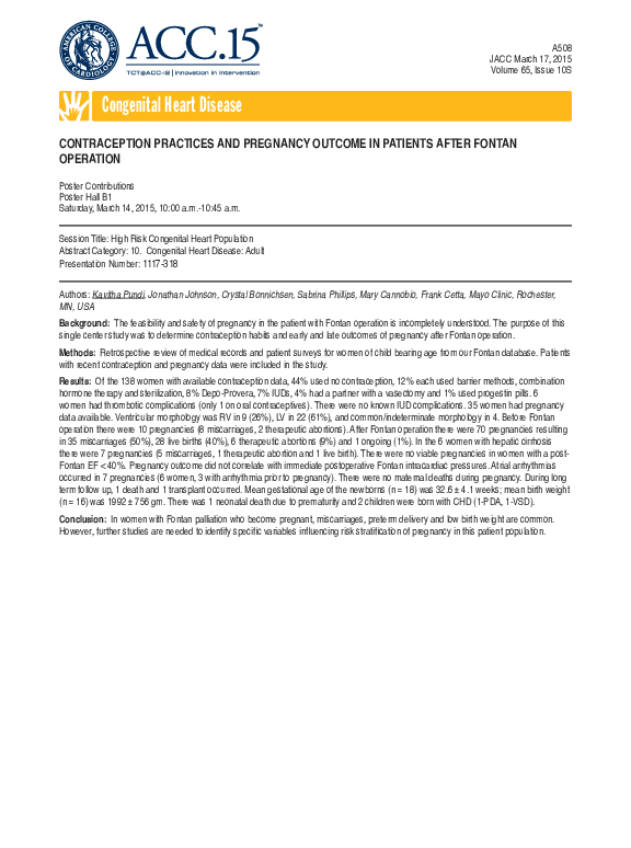 (PDF) Contraception Practices and Pregnancy Outcome in Patients After ...