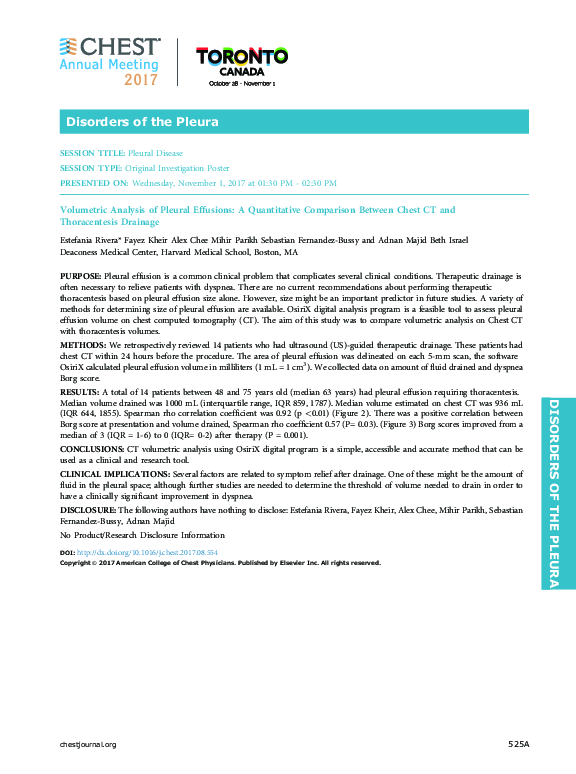 (PDF) Volumetric Analysis of Pleural Effusions: A Quantitative ...