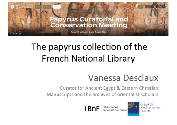 (PDF) 6 juin 2024, 10h, Leyde, RMO: The papyrus collection of the ...