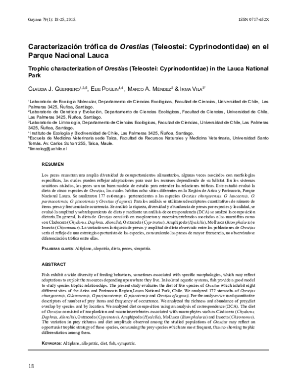 (PDF) Caracterización trófica de Orestias (Teleostei: Cyprinodontidae ...