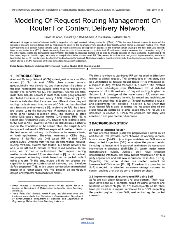 (PDF) Modeling of request routing management on router for content ...