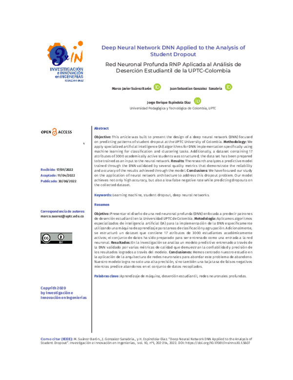 (PDF) Deep Neural Network DNN Applied to the Analysis of Student Dropout