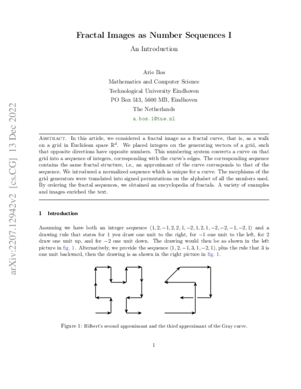 (PDF) Fractal Images as Number Sequences I An Introduction