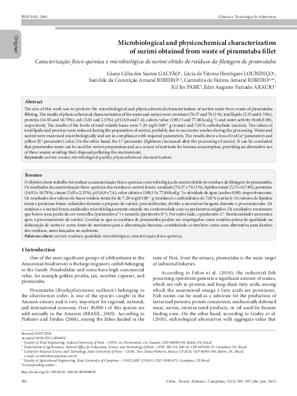 (PDF) Microbiological and physicochemical characterization of surimi ...
