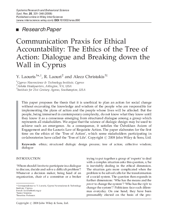 (PDF) Communication praxis for ethical accountability: the ethics of ...
