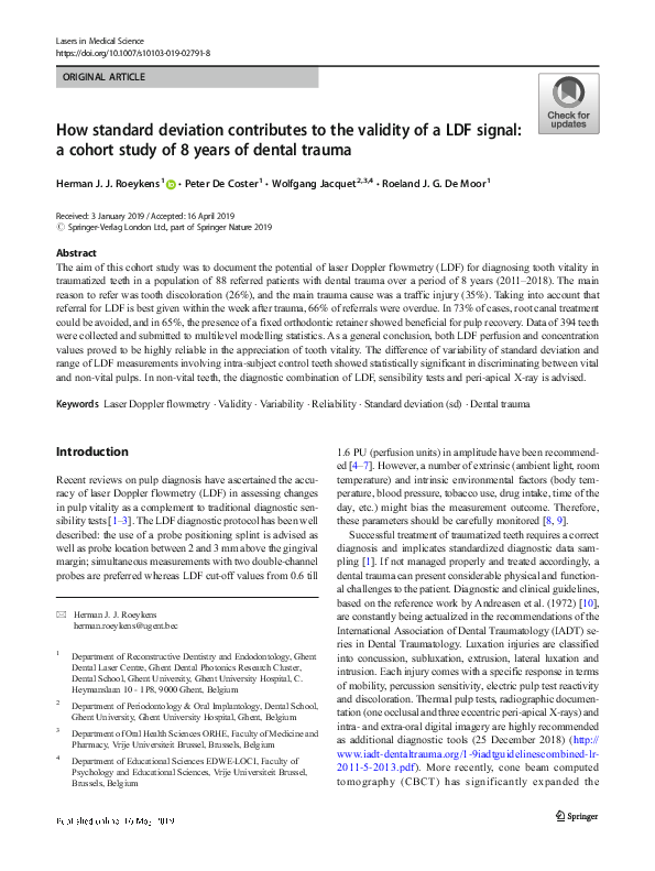(PDF) Impact of Standard Deviation on LDF Validity