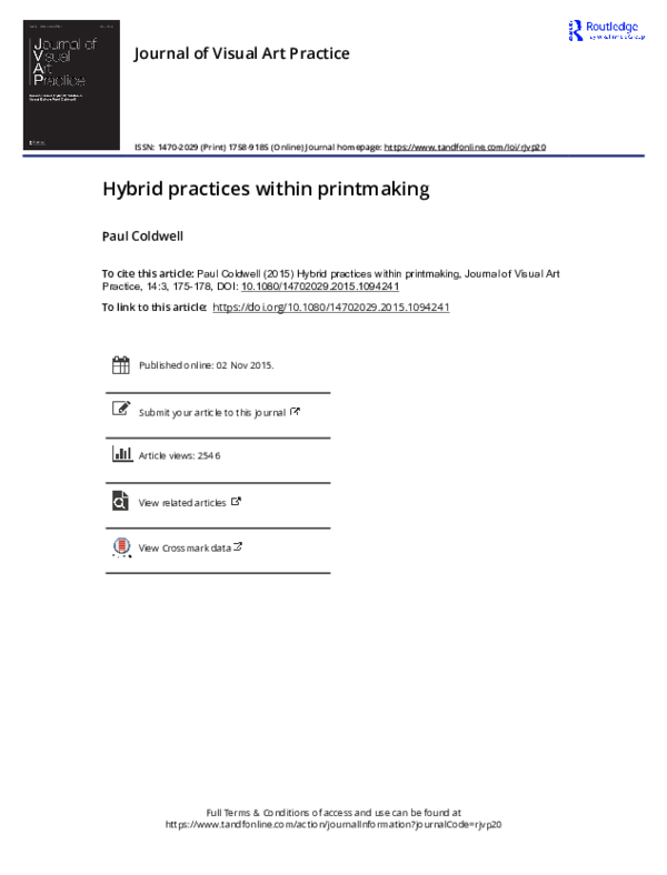 (PDF) Hybrid practices within printmaking