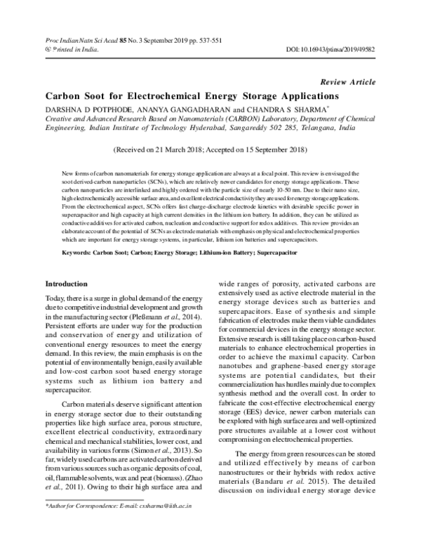 (PDF) Candle Soot Carbon as Electrode Materials for Energy Storage ...