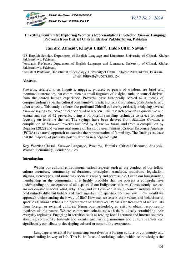 (PDF) Unveiling Femininity: Exploring Women's Representation in ...