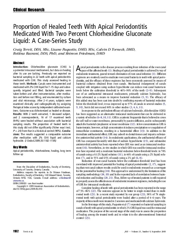 (PDF) Proportion of Healed Teeth With Apical Periodontitis Medicated ...