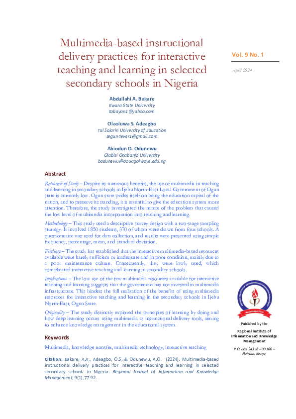 (PDF) Multimedia-based instructional delivery practices for interactive ...