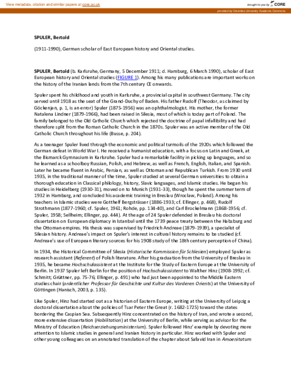 (PDF) Spuler, Bertold