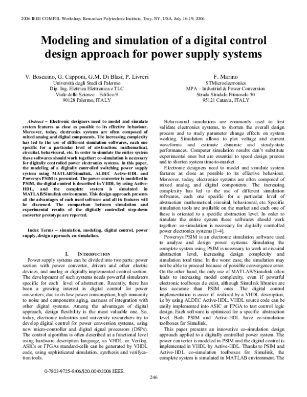 (PDF) Modeling and simulation of a digital control design approach for ...