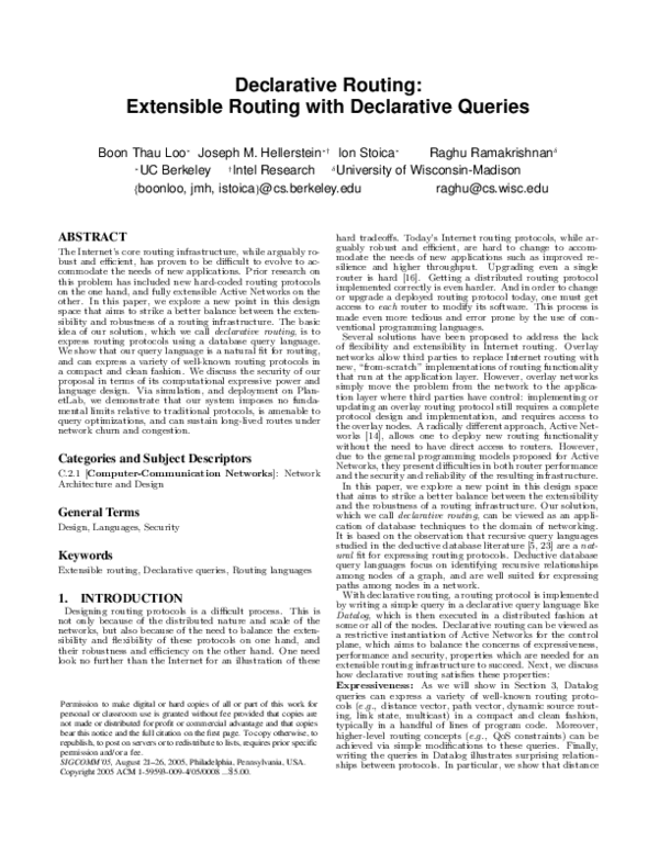 (PDF) Declarative routing