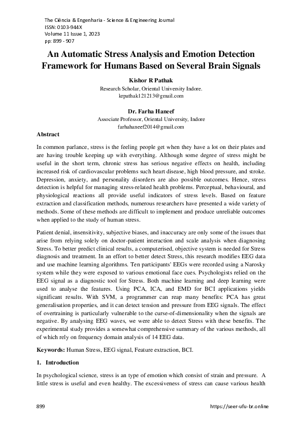 (PDF) An Automatic Stress Analysis and Emotion Detection Framework for ...
