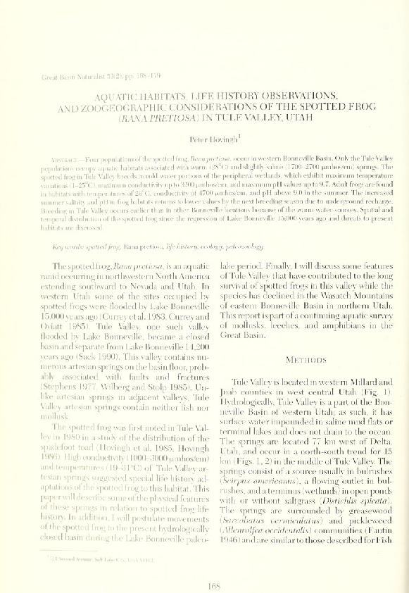 (PDF) Aquatic habitats, life history observations, and zoogeographic ...