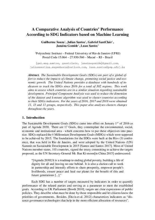 (PDF) A Comparative Analysis of Countries' Performance According to SDG ...