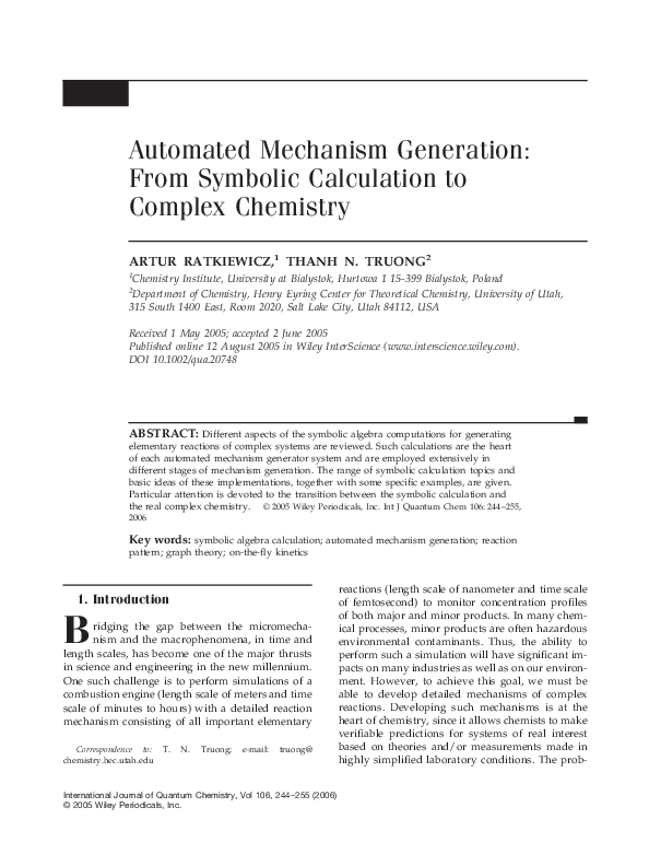 (PDF) Automated mechanism generation: From symbolic calculation to ...