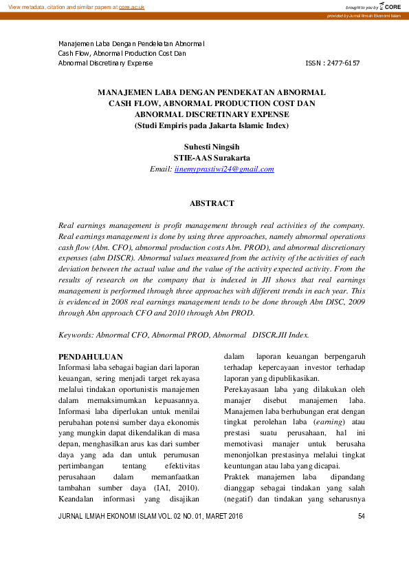 (PDF) MANAJEMEN LABA DENGAN PENDEKATAN ABNORMAL CASH FLOW, ABNORMAL ...
