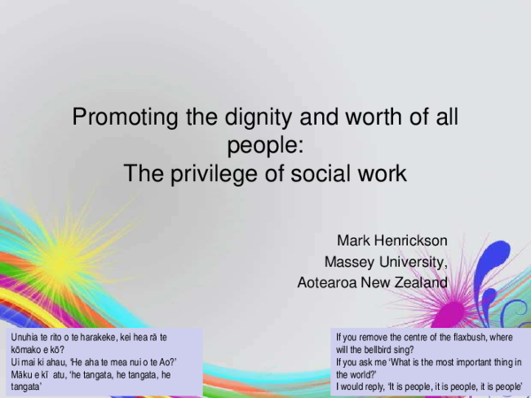 (PDF) Promoting the dignity and worth of all people: The privilege of ...