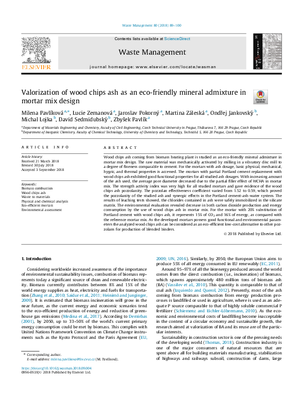 (PDF) Valorization of wood chips ash as an eco-friendly mineral ...