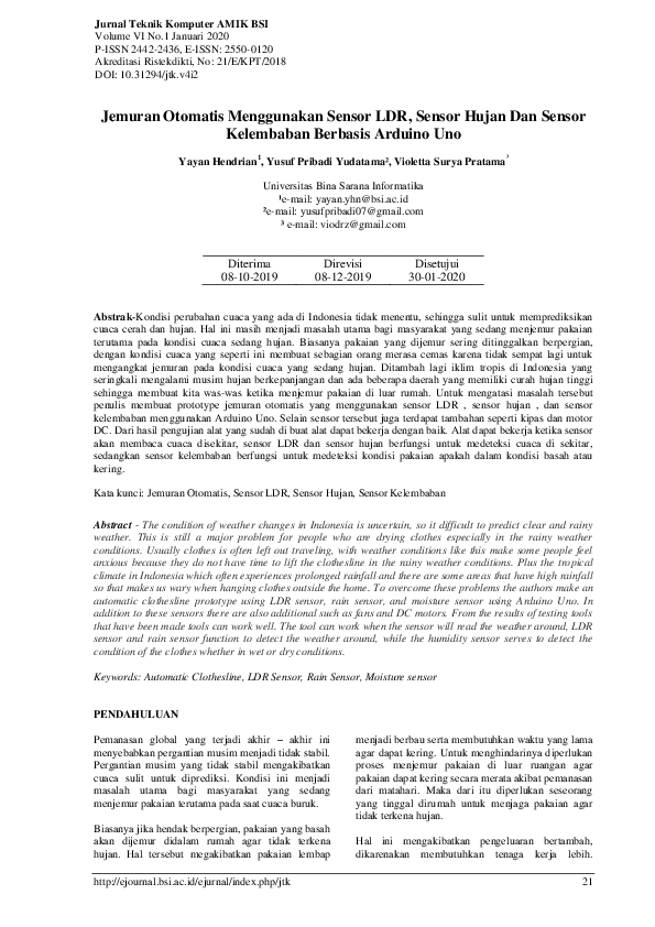 (PDF) Jemuran Otomatis Menggunakan Sensor LDR, Sensor Hujan Dan Sensor ...