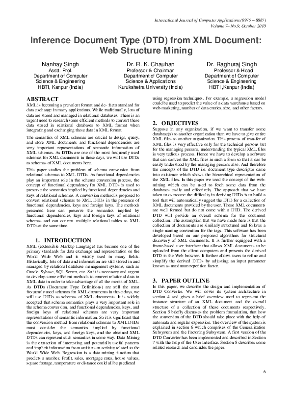 (PDF) Inference Document Type (Dtd) From Xml Document: Web Structure Mining