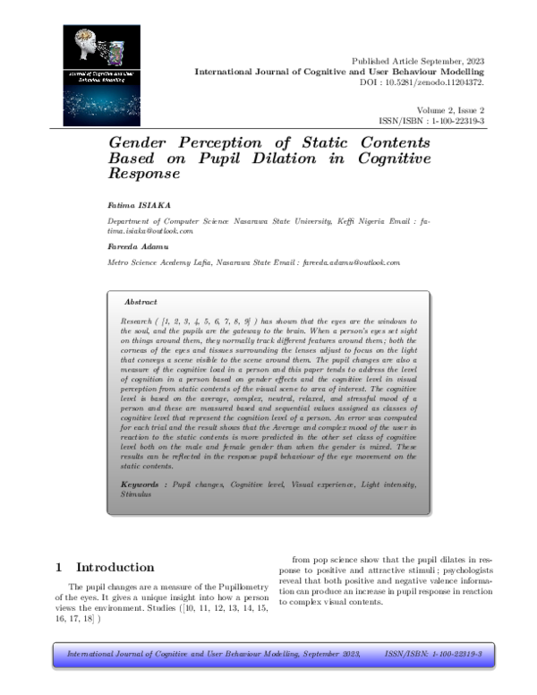 (PDF) Gender Perception of Static Contents Based on Pupil Dilation in ...