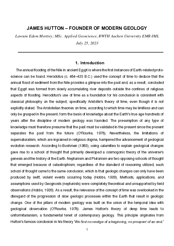 (PDF) JAMES HUTTON -FOUNDER OF MODERN GEOLOGY