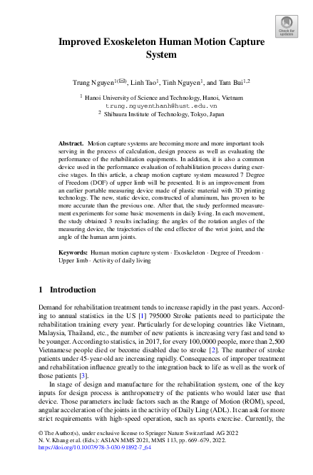 (PDF) Improved Exoskeleton Human Motion Capture System | Lâm Bùi ...