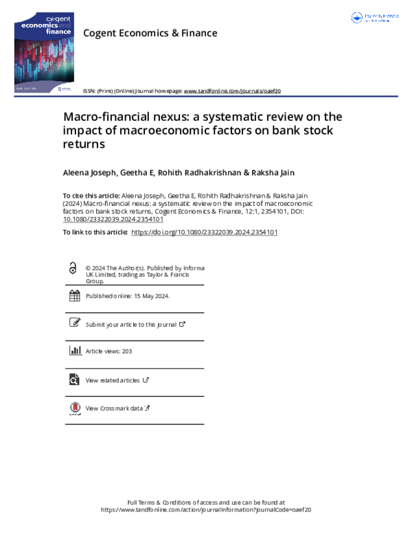 (PDF) Macro-financial nexus: a systematic review on the impact of ...