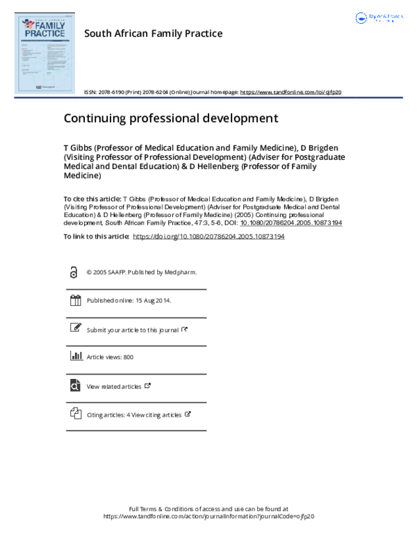 (PDF) Continuing professional development
