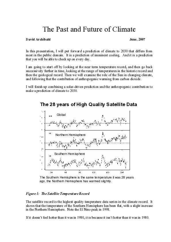 (PDF) The past and future of climate