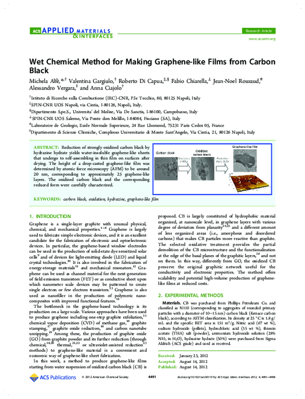 (PDF) Wet Chemical Method for Making Graphene-like Films from Carbon Black