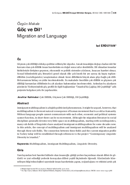 (PDF) Migration and Language