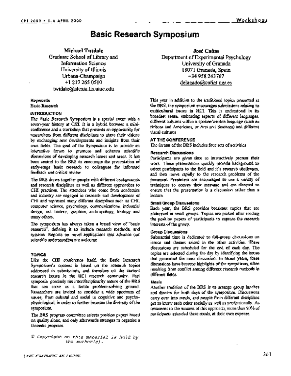 (PDF) Basic research symposium