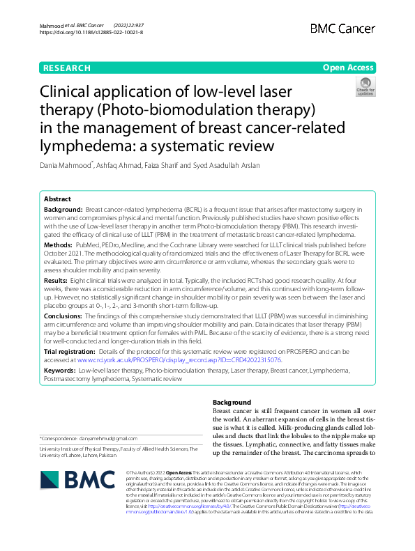 (PDF) Clinical application of low-level laser therapy (Photo ...