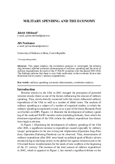 (PDF) Military Spending and the Economy